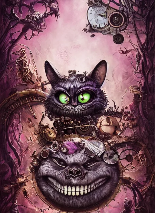 cheshire cat, angry, scary, cheeky, steampunk | Stable Diffusion | OpenArt