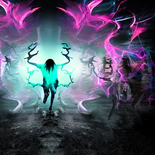 demonic ghosts ghosts ghosts flying through virtual | Stable Diffusion ...