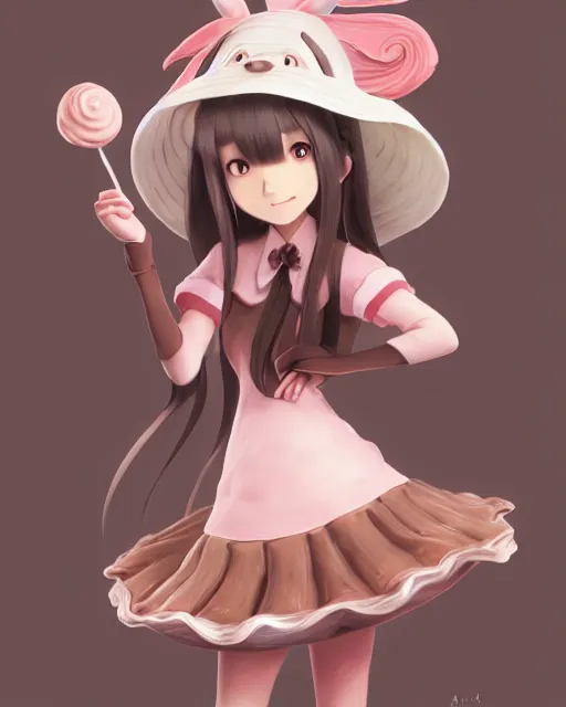 a girl as ( personification of chocolate cupcake ), | Stable Diffusion ...