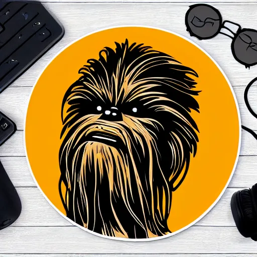 a Star-Wars-Chewbacca-Wookie, svg sticker, vector art, | Stable ...