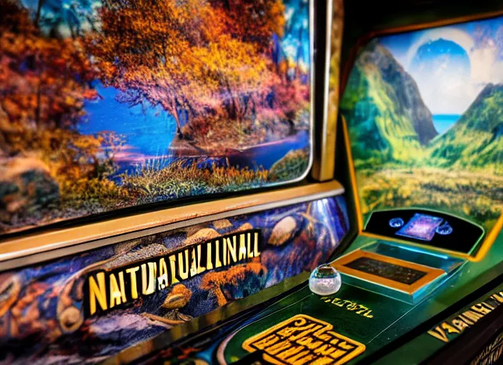 nature photography of a pinball machine in it's | Stable Diffusion ...