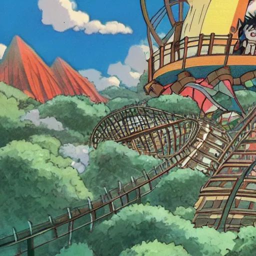 Very fast theme park roller-coaster ride to hell, | Stable Diffusion | OpenArt