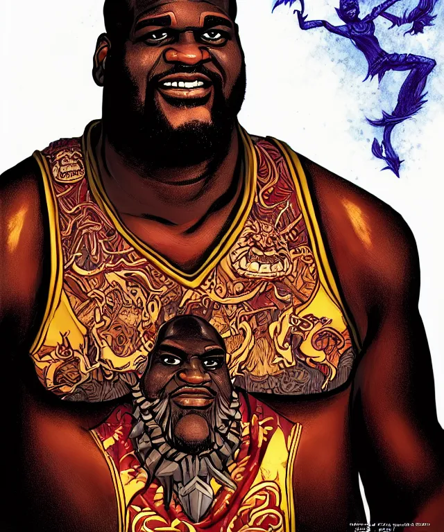 fantasy comic style portrait of shaquille o'neal as an | Stable Diffusion