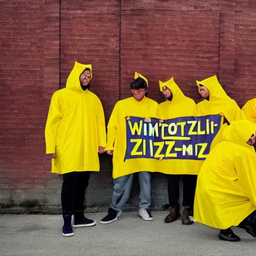 a meeting of cat wizards dressed in yellow raincoats. | Stable Diffusion | OpenArt