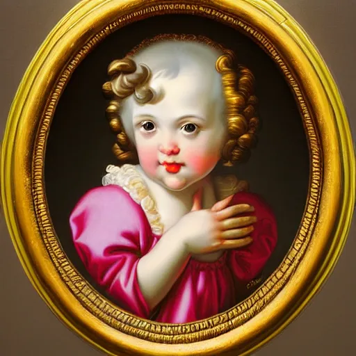 baroque Renaissance rococo painting of a round-face | Stable Diffusion ...