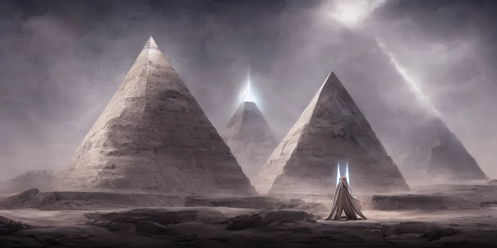 an arabian sorcerer stands before a symmetrical white | Stable ...