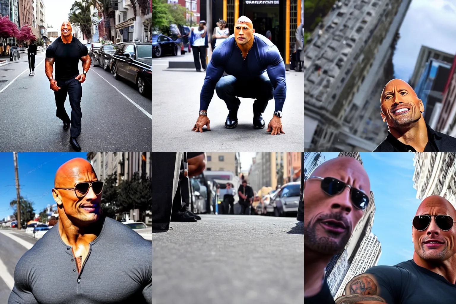 full body photo of Dwayne Johnson on the street, | Stable Diffusion ...