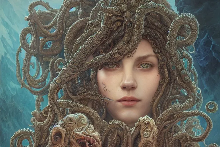 a lovecraftian portrait of cthulhu face of cosmic | Stable Diffusion ...