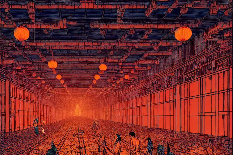 artwork of a chinese prison by dan mumford and toshi | Stable Diffusion ...
