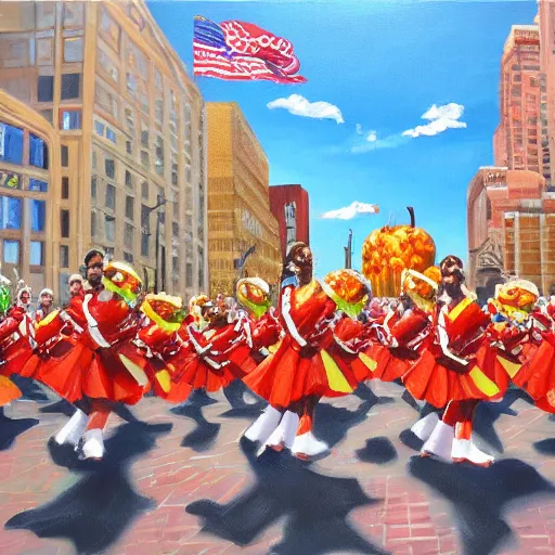 macy's thanksgiving day parade, acrylic painting | Stable Diffusion ...