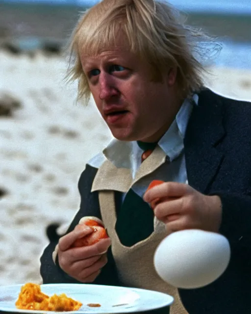 film still close - up shot of boris johnson eating | Stable Diffusion ...