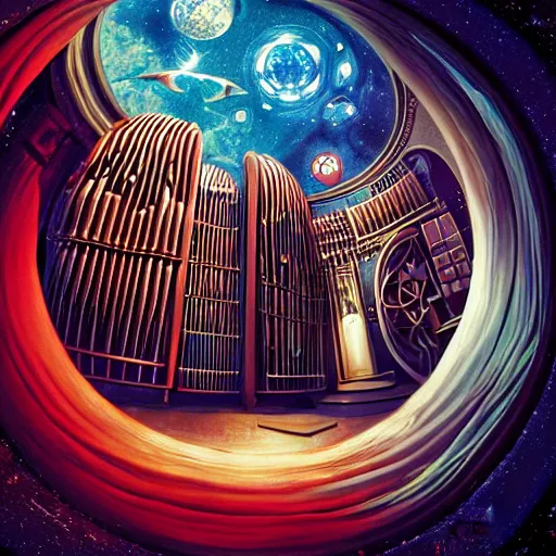 pipe organ space opera album cover, style of michael | Stable Diffusion ...