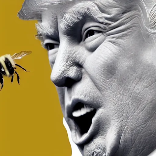 Donald Trump in Bee body, hyper realistic photography, | Stable ...