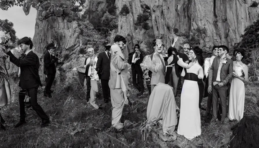 an alien wedding on planet Borra with a crowd of alien | Stable Diffusion