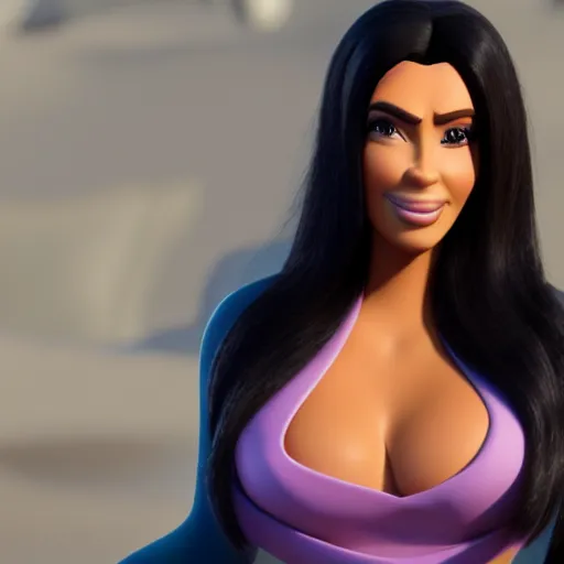 kim kardashian as seen in pixar animated movie 4k | Stable Diffusion
