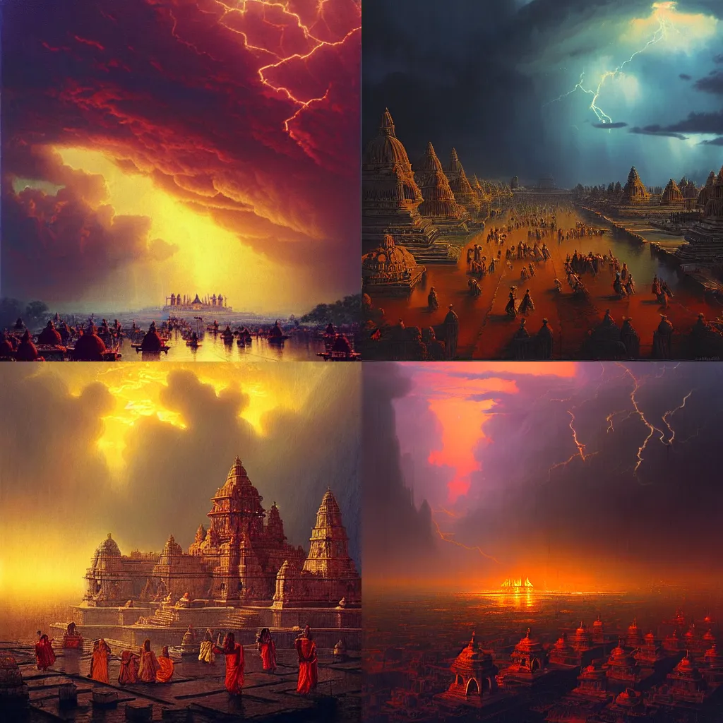an epic colossal scene in gigantic city Ayodhya from | Stable Diffusion ...