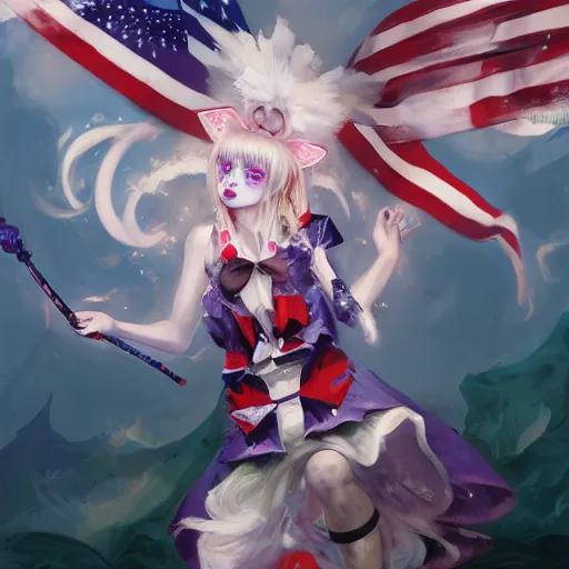 portrait of of blonde hell fairy clownpiece wearing an | Stable ...