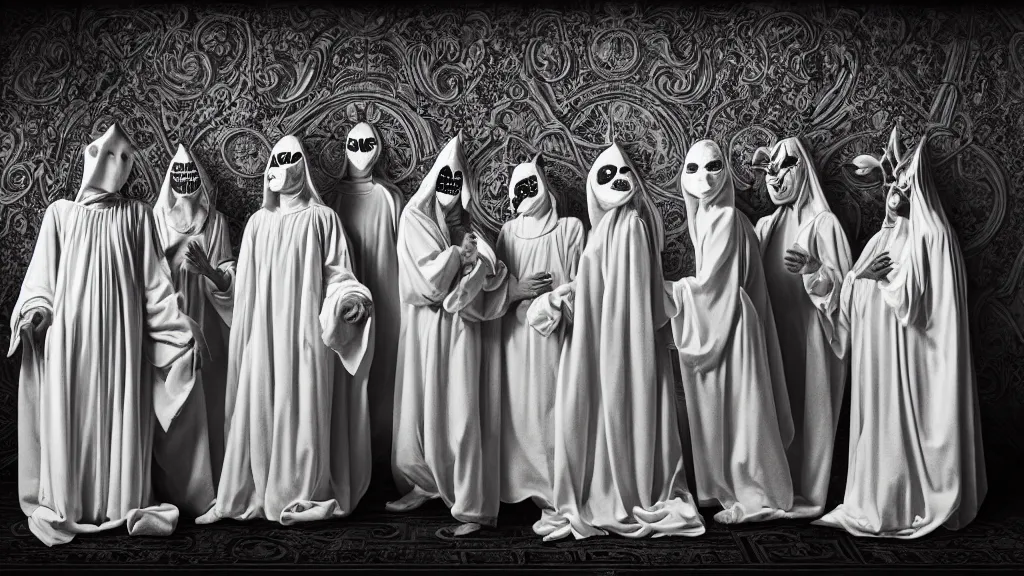 vintage old group photo of alien mystic club wearing | Stable Diffusion ...