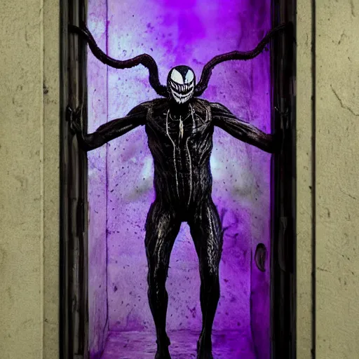 venom stuck in a cosmic prison, wispy horror, purple | Stable Diffusion ...
