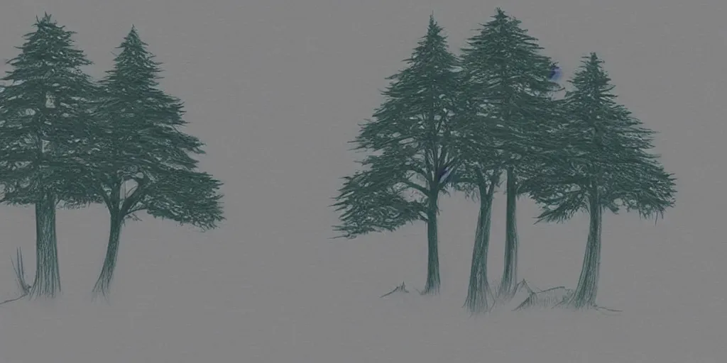 elaborate concept art sketches of spruce trees in a | Stable Diffusion