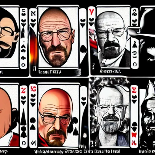 Walter White in the style of a poker playing card | Stable Diffusion ...