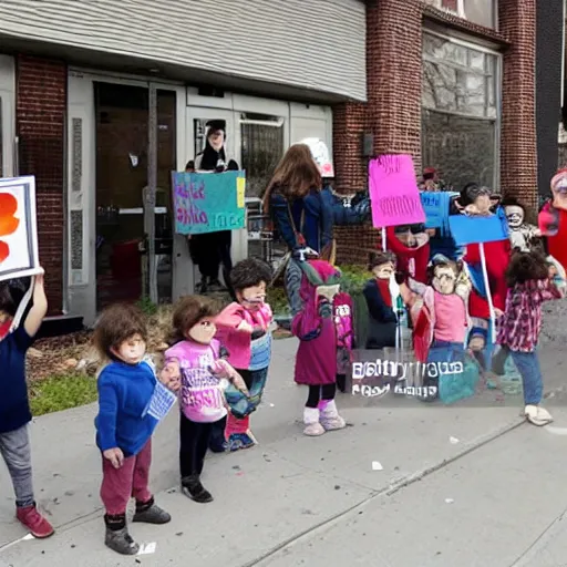 Toddlers protesting infront of a daycare centre, news | Stable ...