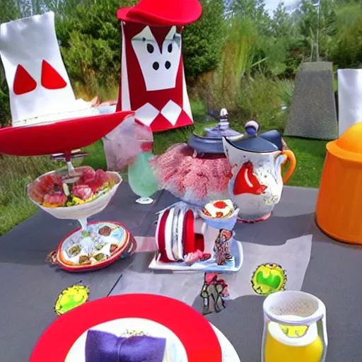 mad hatter tea party in the style of super mario | Stable Diffusion ...