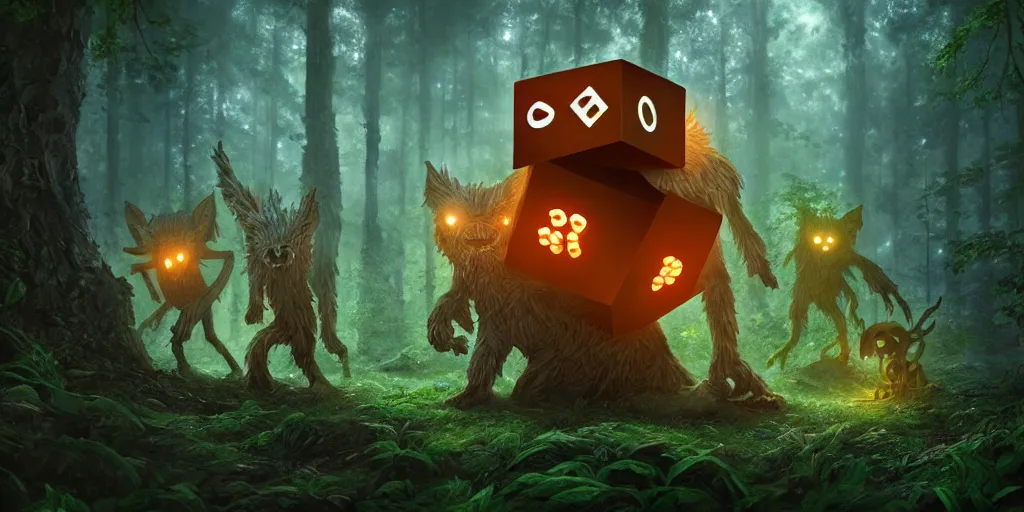 anthropomorphic - cube - dice - creatures lurking in | Stable Diffusion ...