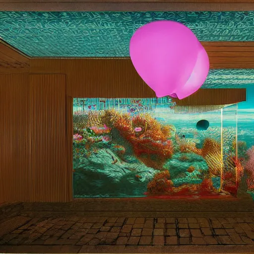 underwater geometric liminal spaces, party balloons, | Stable Diffusion | OpenArt