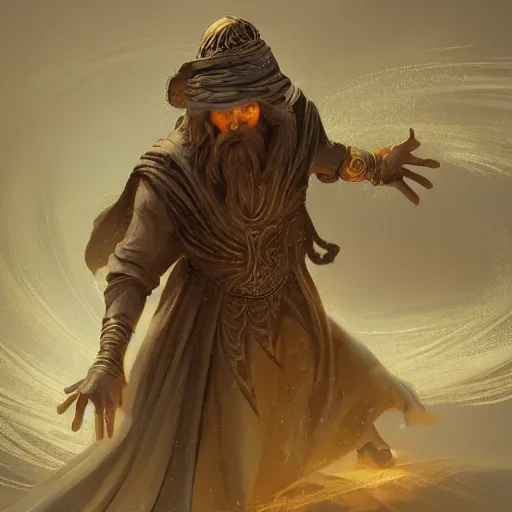 mage controling sand with his hands, intricate, | Stable Diffusion ...