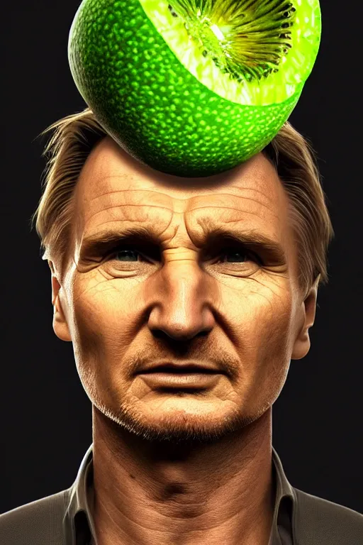 ! dream liam neeson face inside a giant lime fruit, ef | Stable ...
