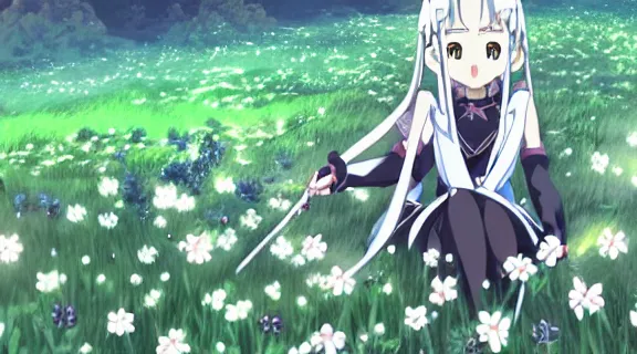 Chaika sitting in a field of Ghibli Clover | Big Moon | Stable ...