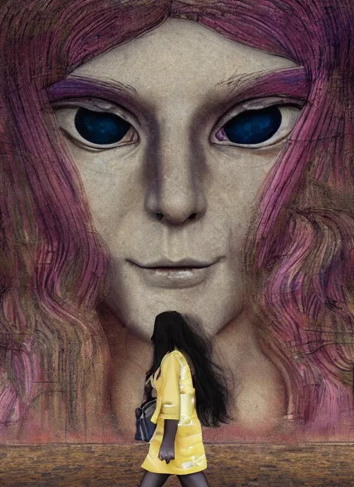 recursive image with a girl walking through a city, | Stable Diffusion ...