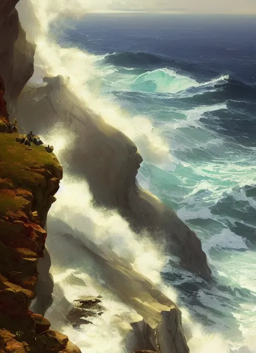 steep cliffs overlooking a stormy sea, extremely | Stable Diffusion | OpenArt
