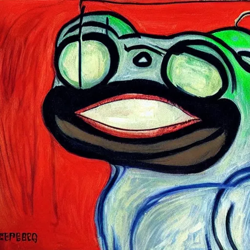 pepe the frog with salvadore dali mustache, bohemian | Stable Diffusion ...