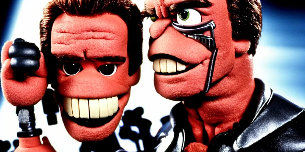 arnold schwarzenegger as a muppet, the terminator, | Stable Diffusion ...