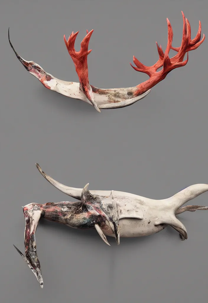 vibrant colors. delicate animal innards, antlers white | Stable ...
