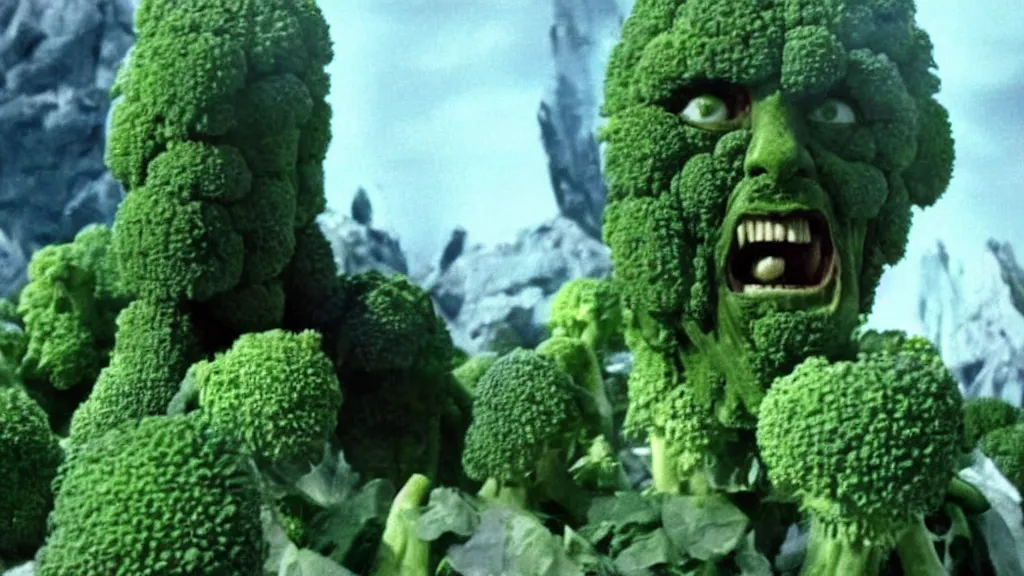 giant monster made of broccoli and sharp teeth eating | Stable ...