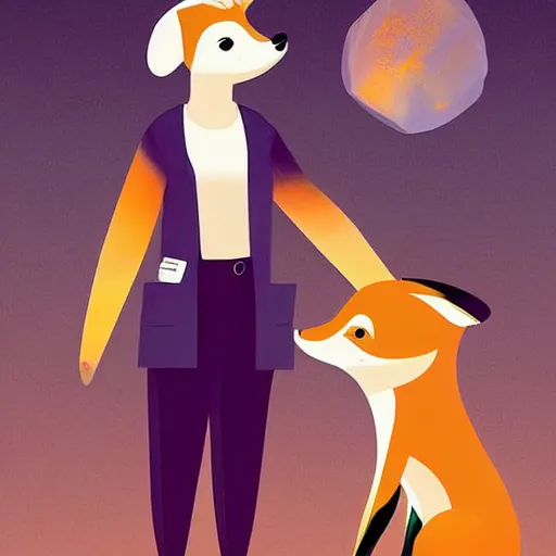 A cute fox scientist in a lab coat, digital art, | Stable Diffusion ...