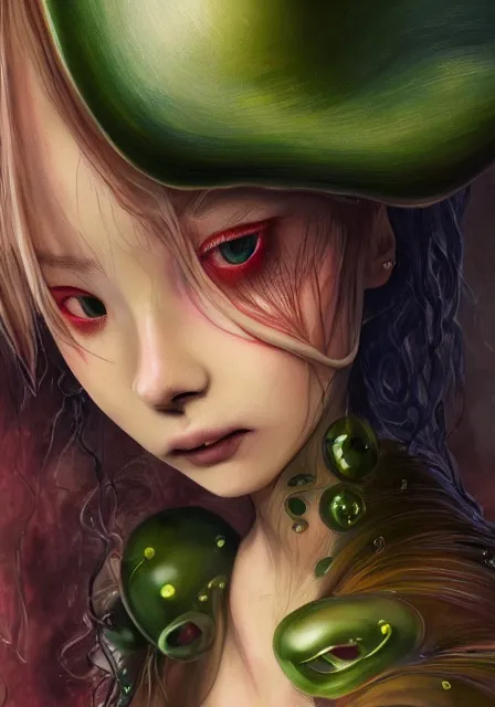 beautiful portrait of a slime woman's face by aramaki | Stable ...