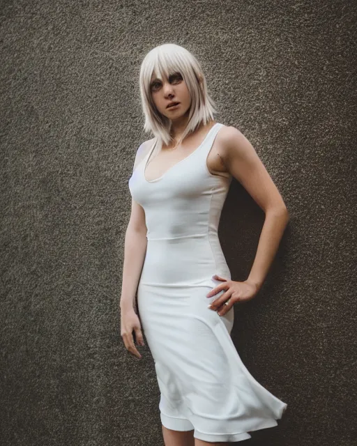 2 8 mm portrait of cute emily skinner cosplaying annie | Stable Diffusion