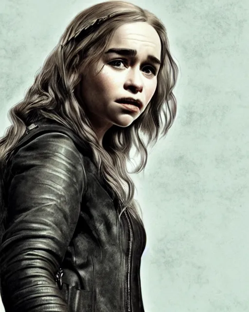 pretty Emilia Clarke in sons of anarchy tv show, | Stable Diffusion