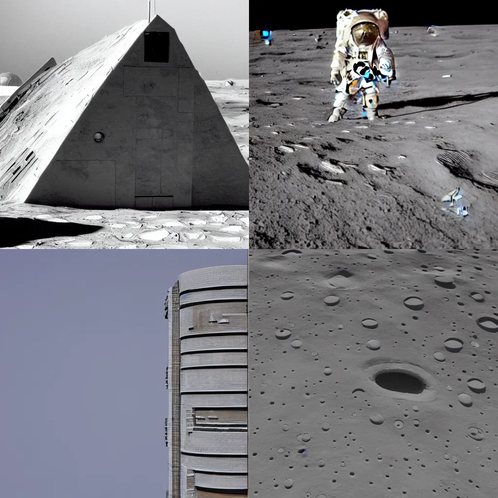 building on the moon surface | Stable Diffusion