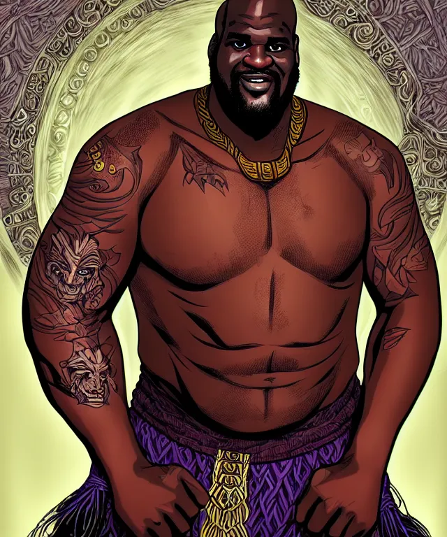 fantasy comic style portrait of shaquille o'neal as an | Stable Diffusion