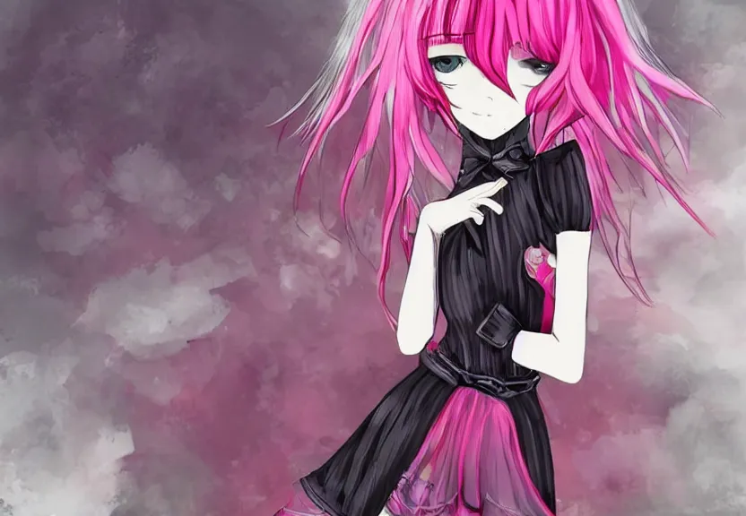 little android girl with eccentric pink haircut | Stable Diffusion ...