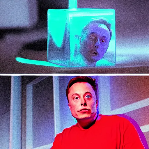 elon musk trapped in a glowing neon cube-n9 | Stable Diffusion