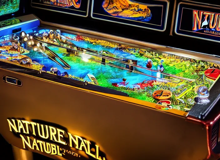 nature photography of a pinball machine in it's | Stable Diffusion ...