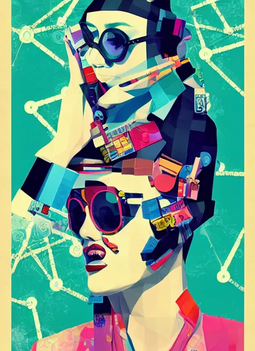 portrait of a lowpoly punk girl with a musicassette | Stable Diffusion ...