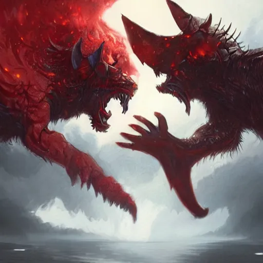 Two creatures in hell fighting each other, highly | Stable Diffusion ...