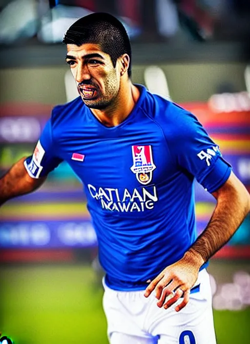 : Luis Suarez wearing the shirt of Club Nacional de | Stable Diffusion ...